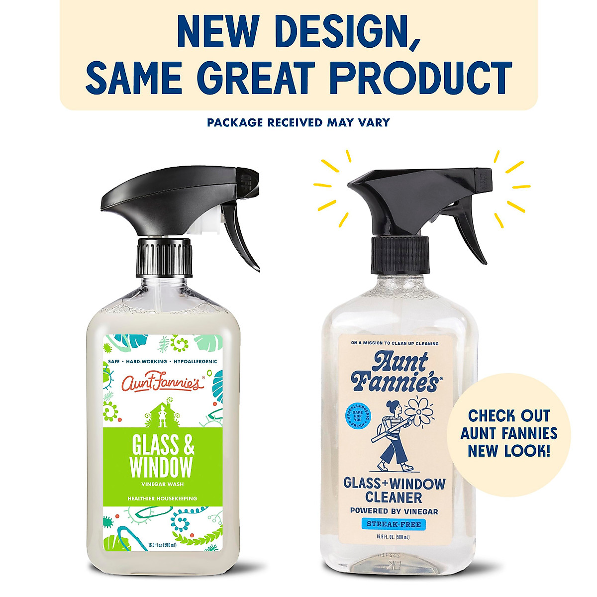 Aunt Fannie's Glass & Window Cleaning Vinegar Spray, Natural Streak-Free Glass and Window Cleaner, 16.9 Ounces (Pack of 1)