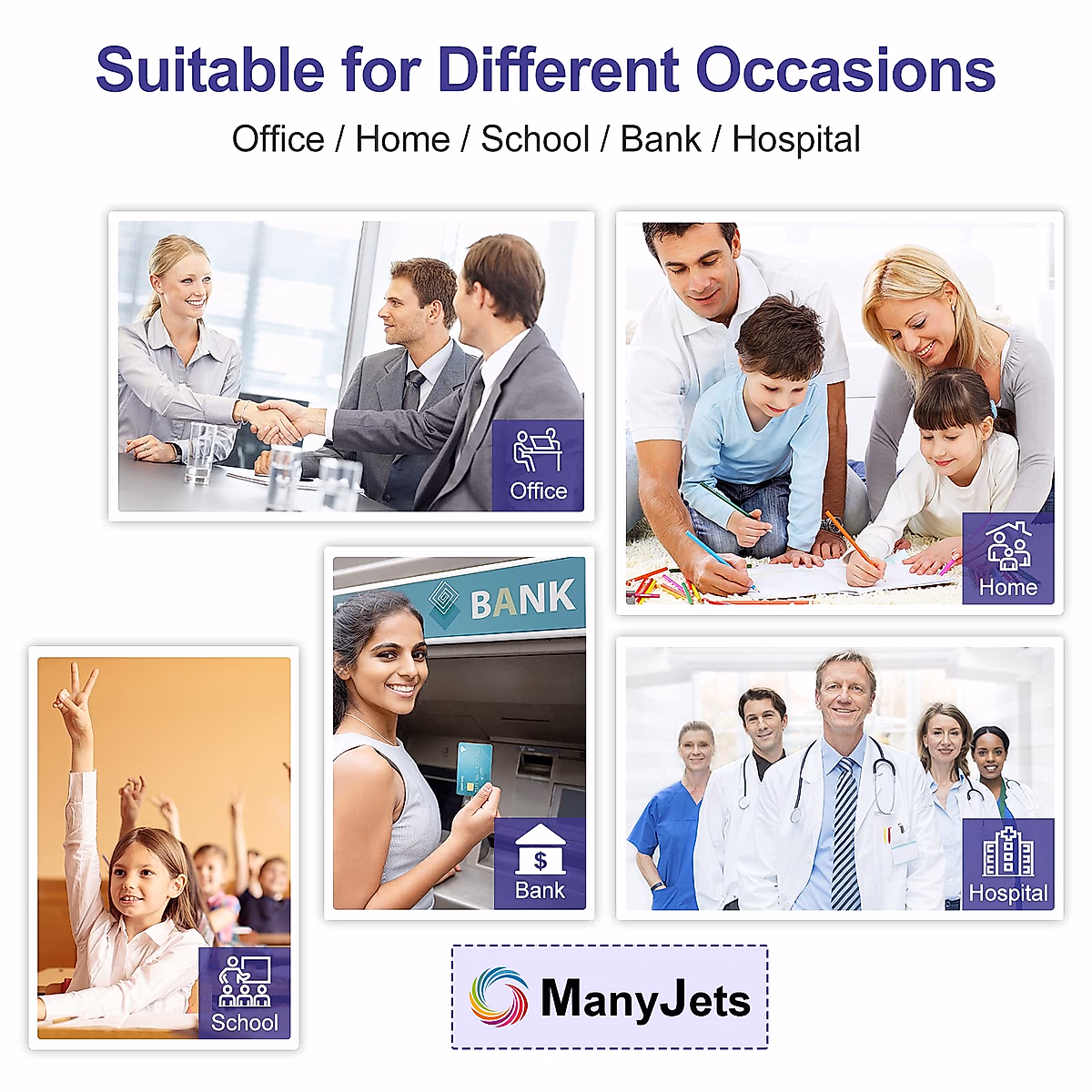 ManyJets 206A Compatible Toner Cartridge with Chips Replacement for HP 206A W2110A 206X W2110X Black Work with HP Pro M283fdw M255dw M283cdw M282nw M283fdn M255nw Printer (Black,2-Pack,with Chips)