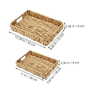 BUTIFULSIC 1 Set Woven Baskets Decorative Storage Basket Khaki Baskets for Organizing Straw Organizer Baskets