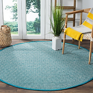 SAFAVIEH Montauk Collection Accent Rug - 3' x 5', Ivory & Light Blue, Handmade Flat Weave Cotton, Ideal for High Traffic Areas in Entryway, Living Room, Bedroom (MTK515D)