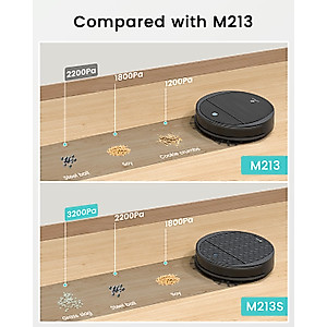 Lefant Robot Vacuum M213S, 3200Pa Powerful Suction, 150Mins Runtime, Tangle Free, Slim, Works with WiFi/App/Alexa, Robot Vacuum and Mop Combo, Ideal for Pet Hair, Carpets, Hard Floors