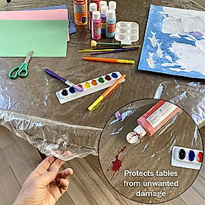 Evelots Round Fitted Tablecloth-Clear Vinyl/Elastic-Pub/Small Kitchen-Fits 36 to 42 Inch Round Tables