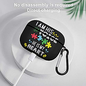 I Am His Voice Autism Awareness Airpods Case Cover for Apple AirPods Pro Cute Airpod Case for Boys Girls Silicone Protective Skin Airpods Accessories with Keychain