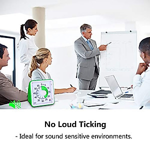 AIMILAR 60 Minute Visual Timer - Silent Timer Time Management Tool for Classroom or Meeting Countdown Clock for Kids and Adults Green