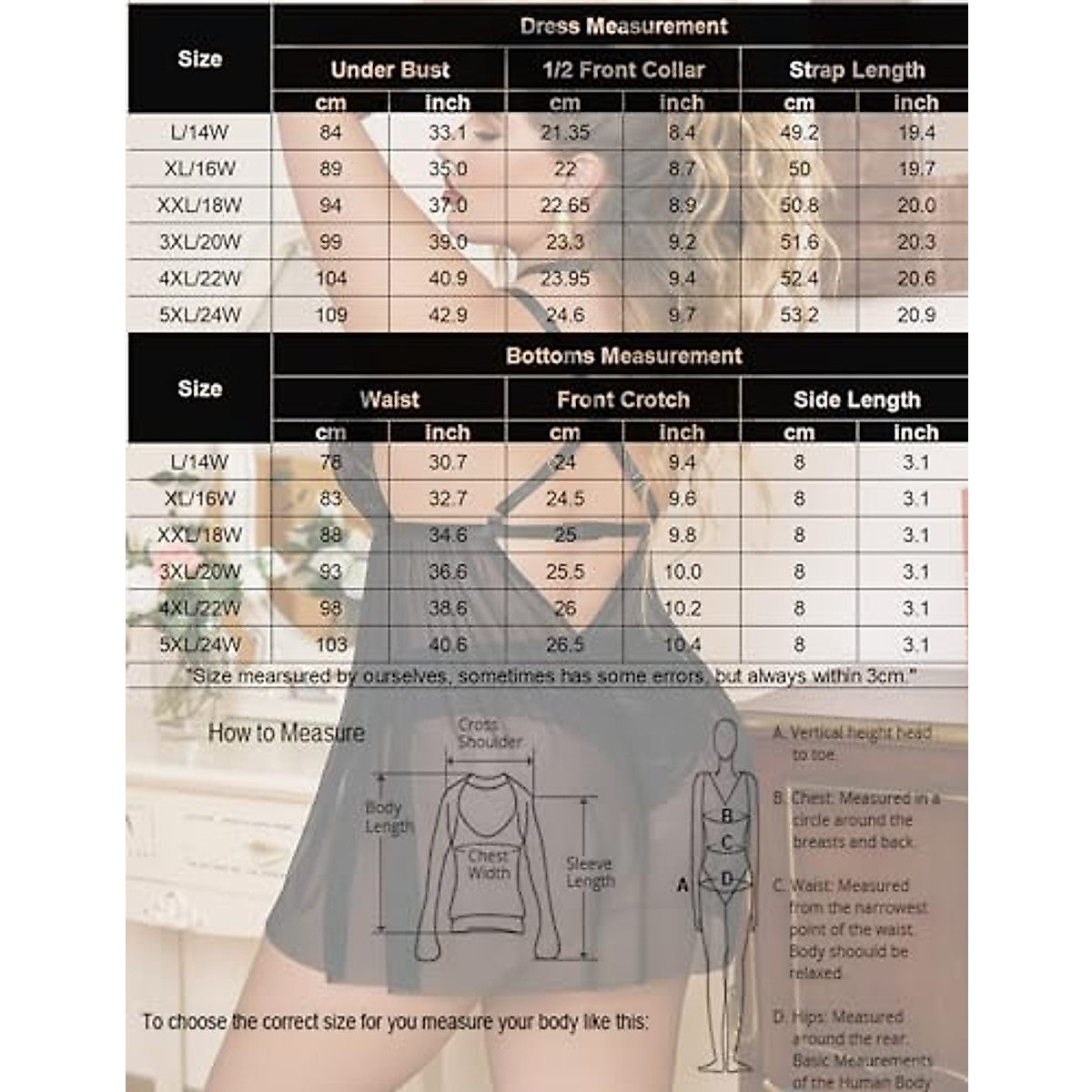 Avidlove Black Lingerie Plus Size V Neck Lace Nighty Sexy Mesh Sleepwear 4X-Large