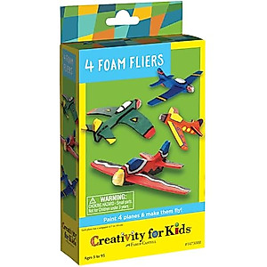 Creativity for Kids Four Foam Fliers Mini Craft Kit - Paint 4 Foam Glider Airplanes, Small Gifts for Kids, Red