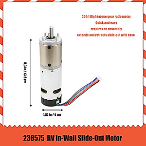236575 RV in-Wall Slide-Out Motor, RV Slide-Out in-Wall Motor, IG-42 (10mm) Motor Assembly, 300:1 High Torque Gear Ratio Compatible with lippert Schwintek in-Wall Slide System (Three Year Warranty)