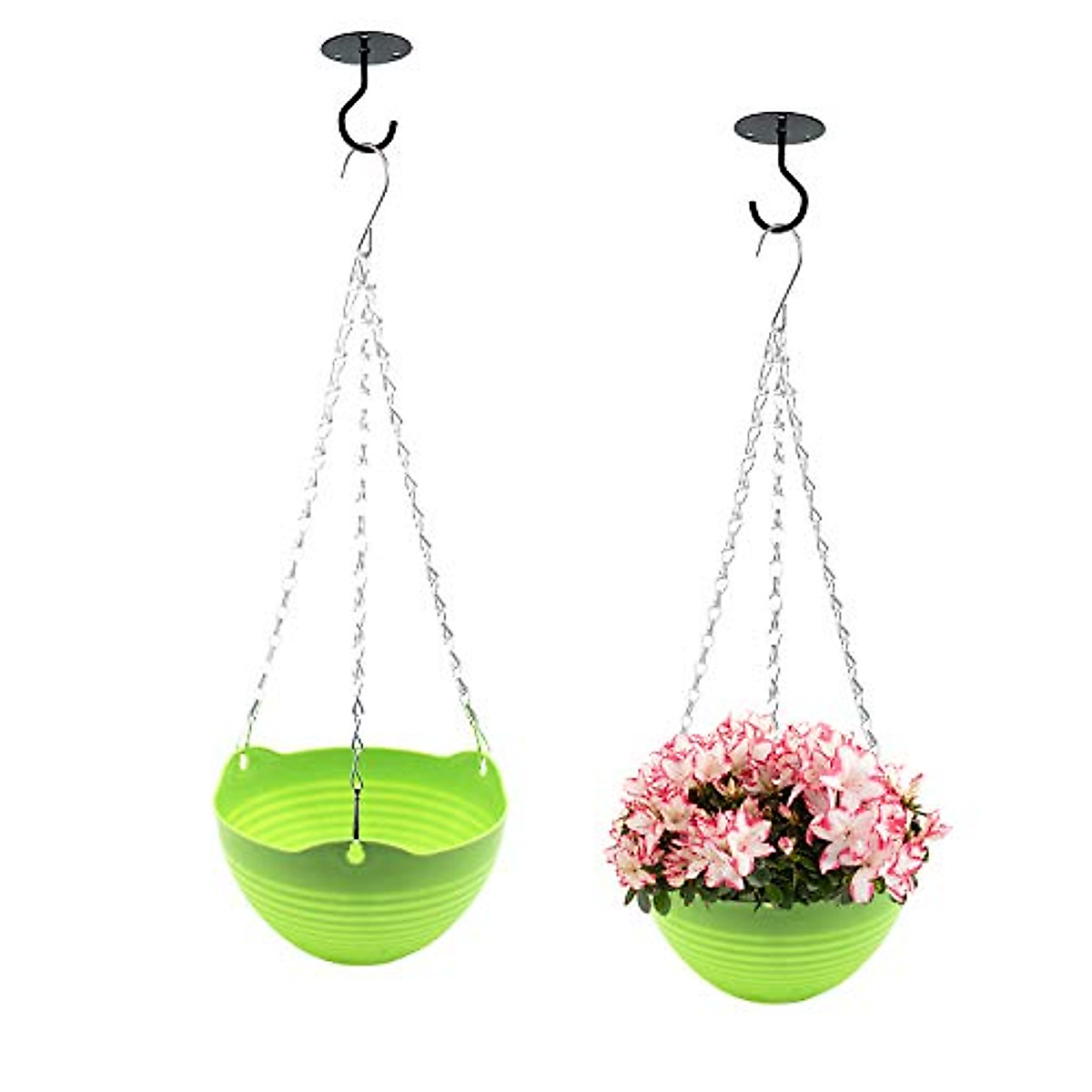 Ceiling Hooks for Hanging Plants, Mug Cup Hooks Screw in White Vinyl Coated Heavy Duty Wall Hooks for Hanging