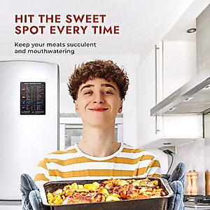 Levain & Co Meat Temperature Magnet - Beef, Poultry, Fish & Pork Cooking Temperature Chart - Vertical Meat Temperature Chart - Meat Temp Magnet Kitchen Tools Cooking Gadgets - Fridge Accessories