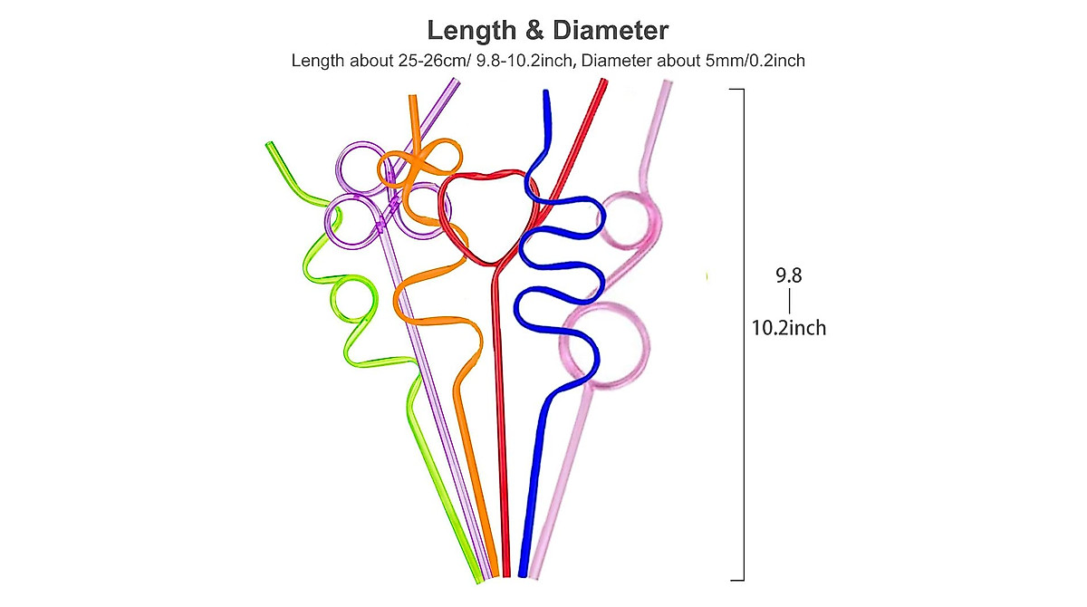 Crazy Silly Reusable Straws - Colorful, Fun Drinking Straws for Kids ...