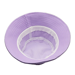 Wheebo Solid Color Bucket Hat for Women Summer Beach Fishmen Hat for Lady Adult Unisex Cotton Cap (A-SC-Lavender)