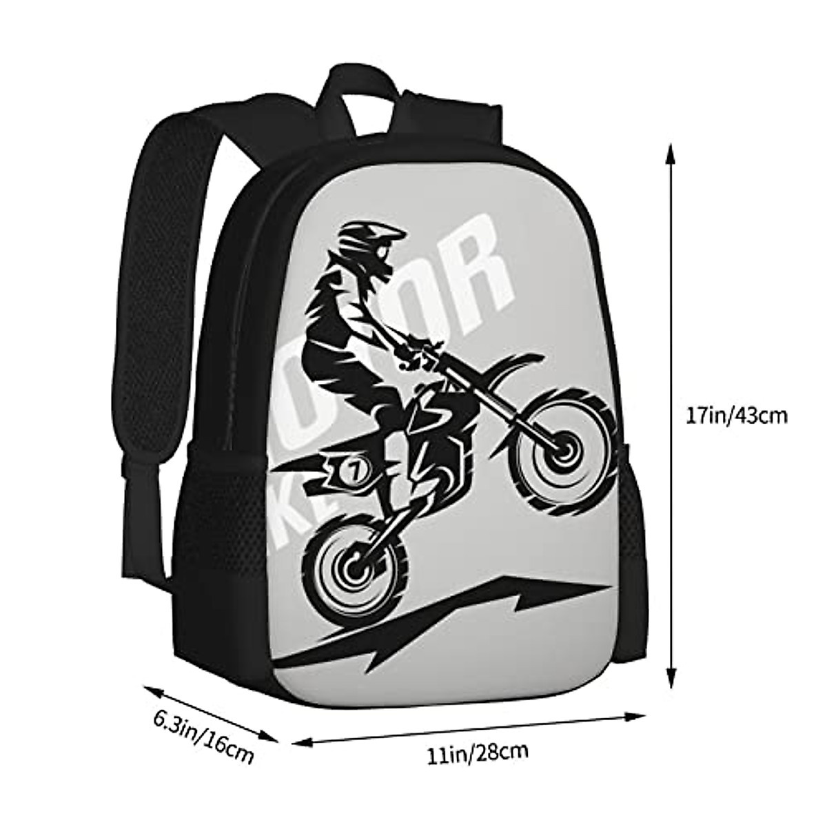 Sdfsdby Motorcycle Backpacks for Men Boys, Dirt Bike School Book Bag Travel Hiking Camping Daypack Rucksack Outdoor Travel Laptop Daypack