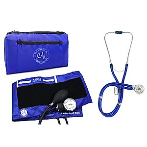 EMI EBL-430 Royal Sprague Stethoscope and Large Adult Cuff (See Large Cuff Size: 33 cm to 51 cm | 13 inch to 20 inch) Aneroid Sphygmomanometer Manual Blood Pressure Set