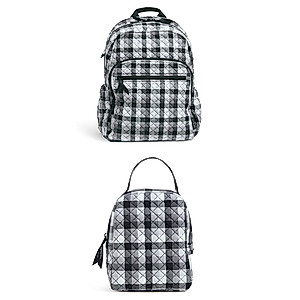 Bradley Vera Womens Cotton Campus Backpack Bookbag, Kingbird Plaid - Recycled Cotton, One Size USVera Womens Modern Lunch Bag, Kingbird Plaid - Recycled Cotton, One Size US