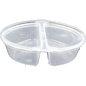 30PCs Double Compartment Condiment Container,Double Condiment Containers With Lids,Double Compartment Condiment Containers 2 Compartment Condiment Salad Containers Travel (30 double grids-100ml)