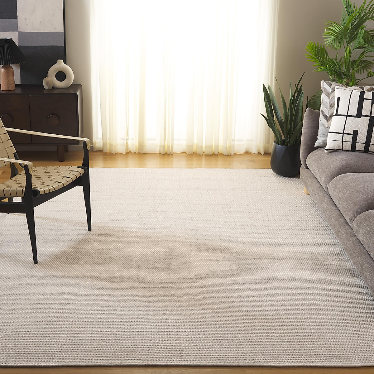 SAFAVIEH Vermont Collection Area Rug - 8' x 10', Ivory, Handmade Wool, Ideal for High Traffic Areas in Living Room, Bedroom (VRM801A)