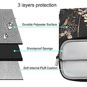 MOSISO Laptop Bag for Women, 15 inch Computer Bag Compatible with MacBook, HP, Dell, Lenovo, Asus, Notebook, 15.6 inch Laptop Shoulder Carrying Messenger Sleeve with Strap, Vintage Floral