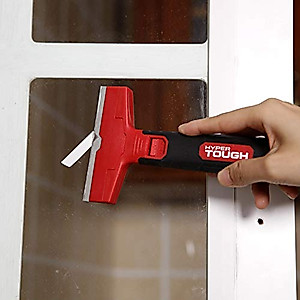 Hyper Tough 4-INCH GLASS & TILE SCRAPER + 3-BLADES Comfortable Non-Slip Handle