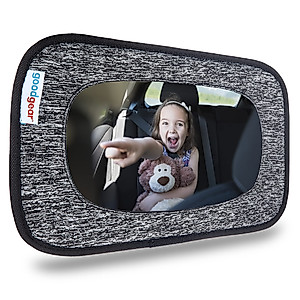 Good Gear Baby Car Mirror for Back Seat Rear Facing Carseat, Shatterproof Backseat View, Infant Safety Travel Essential, Black