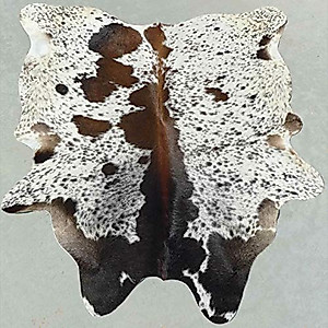 Small Tricolor Brazilian Calf Skin Calf Hide Exotic Cowhide Rug Tri Cow Hide Leather Cow Skin Area Rug Hair on - 4 ft X 3 ft Small
