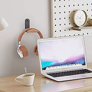 Mt.Jun Wood Headphone Wall Mount Holder, with VHB Adhesive Tape and Screw, Holds 10 lbs (Black & Walnut)