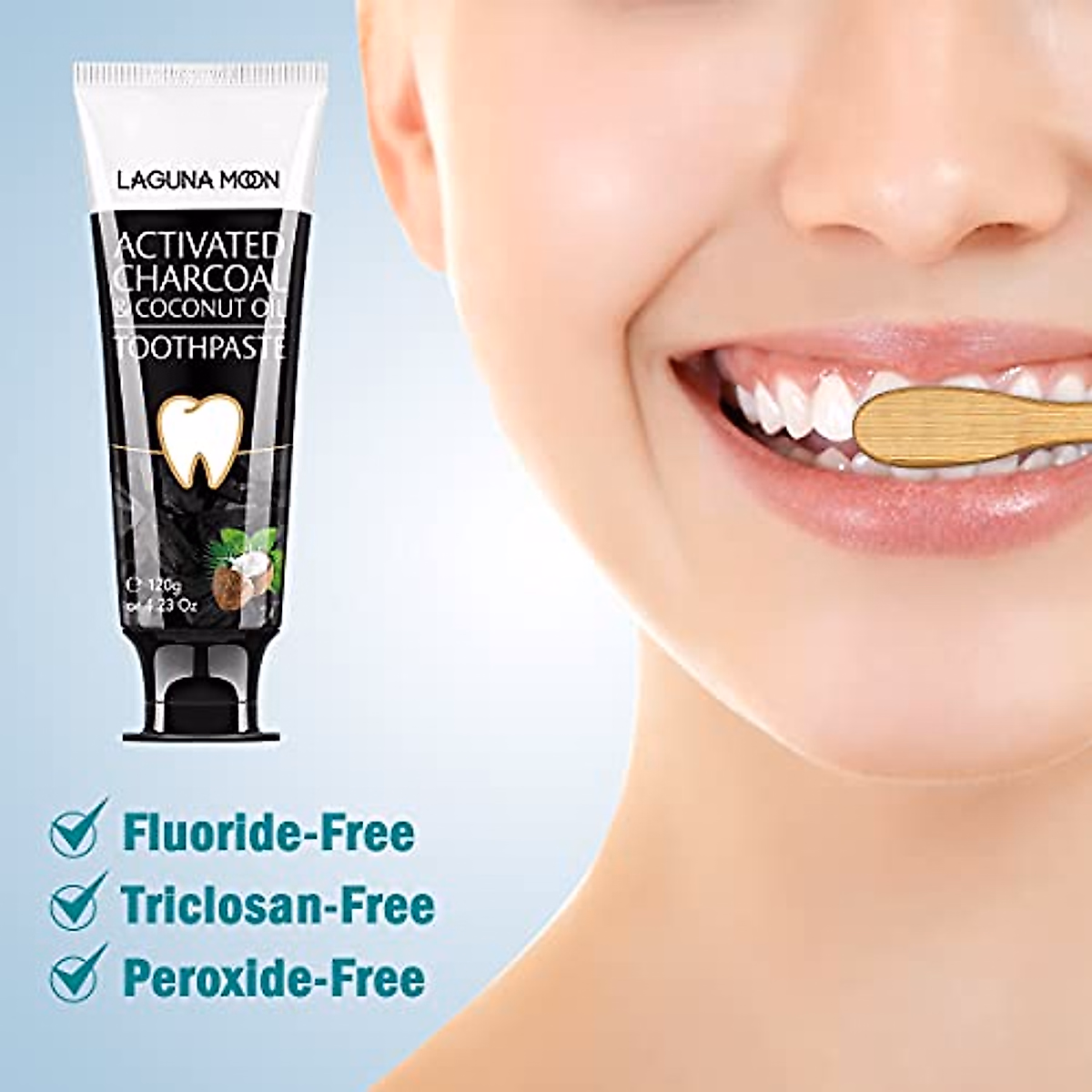 Whitening Charcoal Toothpaste for Sensitive Teeth, Enamel Repair and Cavity Protection - 100% Natural Toothpaste for Whitening Teeth, Removing Stains, Mint Flavor Freshen Breath Mint Gel - No Peroxide