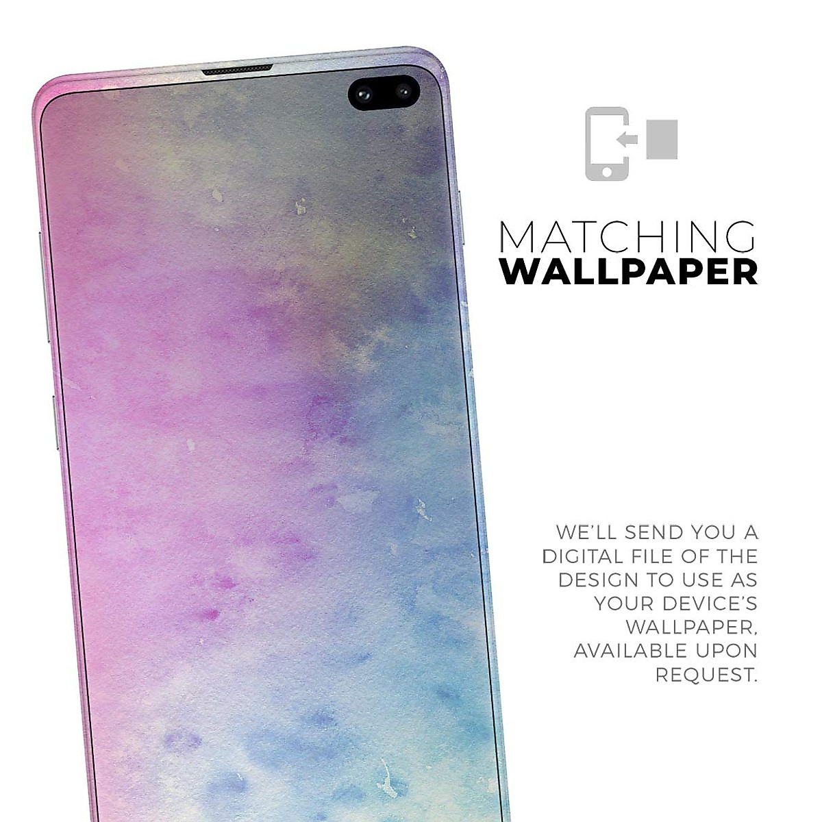 DesignSkinz Mixed Pink 4423 Absorbed Watercolor Texture Protective Vinyl Decal Wrap Skin Cover Compatible with The Samsung Galaxy S20 (Screen Trim & Back Glass Skin)