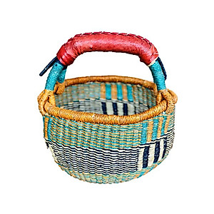 Bolga African Bolga Ghana Basket Fair Trade Ghana Baskets toys Egg baskets Orange (Mini : 7"-9")