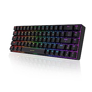 NACODEX 68 Key 65% Hot swappable Mechanical Keyboard, 2.4G Wireless/Bluetooth/Wired RGB Backlit Keyboard, 1900mAh Programmable Keyboard for Win/Mac/Gaming