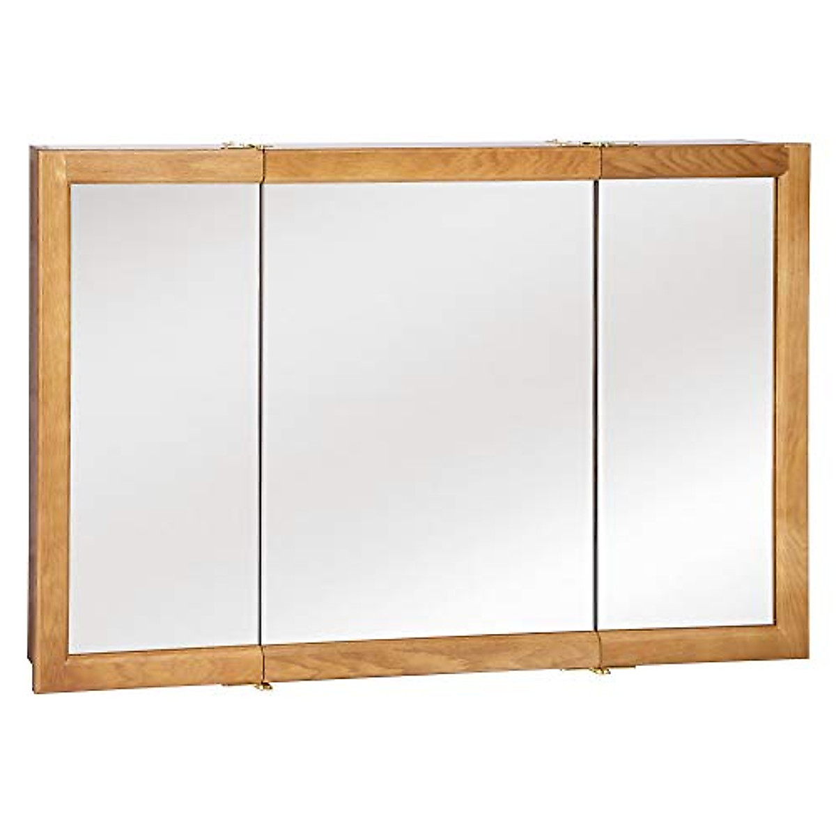 Design House 530584-NOK Richland 48 inches W x 4.75 inches D x 30 inches H Assembled Framed Tri-View Surface-Mount Bathroom, 48x30, Nutmeg Oak