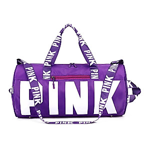 Sports Gym Bag Travel Duffle Bag for Women and Men (lavender gym bag-No Shoes Compartment)