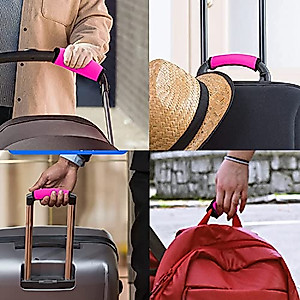 2 Pack Luggage Handle Wraps for Suitcase, Bright Color Comfort Soft Handle Covers (Pink)
