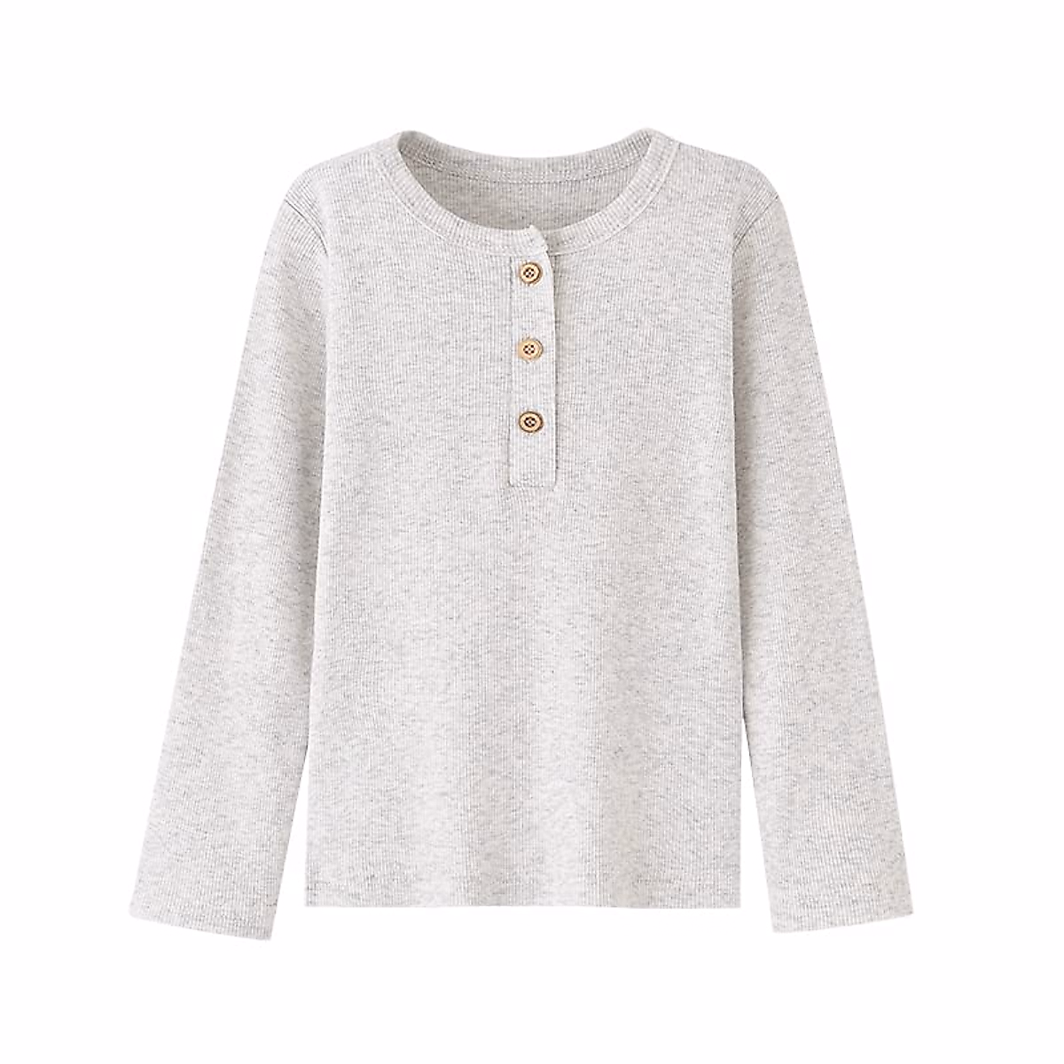 Enfants Chéris Toddler Long Sleeve Henley Boys Girls Ribbed Shirt Light Grey 3T