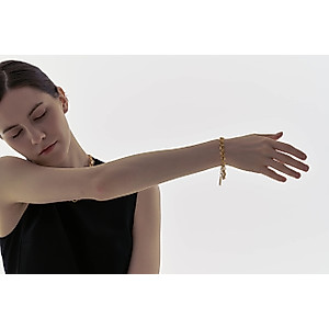 GANALUX 18K Gold Plated Bracelet for Women, Elegance Design Link Chain Jewelry Made in Korea (Multiple)