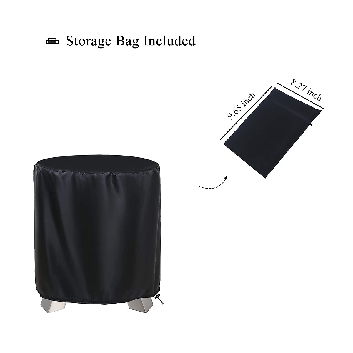 TripDock 22.8 Inch Fire Pits Cover-Waterproof 600D Heavy Duty Round Fire Bowl Cover