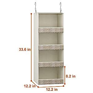 GILLAS 4-Shelf Hanging Organizer,2-Pack Closet Hanging Shelves, Closet Organizers and Storage Collapsible Hanging Closet Shelves ,12.2" W x 12.2" D x 33.6"H
