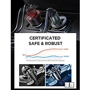 AINOPE iPhone Car Charger [Apple MFi Certified] 24W USB Car Charger Adapter Fast Charging Cigarette Lighter USB Charger with Lightning Cable for Apple iPhone 13/12 Mini/11/Xs/XR/X/8 Plus/7/6s/5/iPad