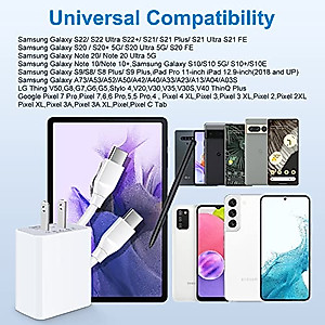 Samsung Charger Fast Charging for Samsung Galaxy S23 S22 Ultra S21 S20 FE 5G A73 A53 A14 A52 A42 A32 A23 A13 A12 A04 A03S,20W PD Charger Block & 9ft C Cable Charger for Pixel 7Pro 7 6a 6 Pro 6 5a 5 4A