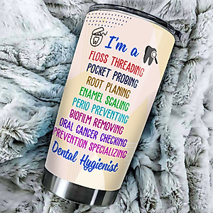 MEDROC Dental Hygienist Gifts Tumbler - Stainless Steel 20oz, Funny Dental Hygiene Gifts For Women Men, National Dental Hygienists Week Gifts For Coworker Drinking Coffee Cups (DH06)