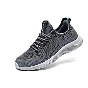 Lamincoa Men's Tennis Shoes Slip On Lightweight Athletic Fashion Casual Sneakers for Walking Running Gym Fitness Gray US 9.5