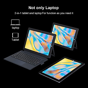 AWOW Windows 10 Tablet 10.1inch with Keyboard, Detachable 2 in 1 Laptop Touch Screen, Intel Celeron N4120, 8GB RAM 128GB ROM, 2.4G+5G WiFi, Bluetooth, HDMI, Dual Camera
