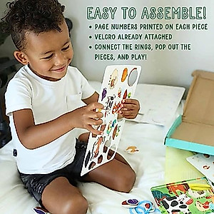 SpiritnSprout Montessori Busy Book for Toddlers 1-3 - Preassembled Busy Books for Toddlers 3-4 W/Zipper Pouch - Quiet Books for Toddlers 3-5 - Farm Montessori Busy Book Road Trip Activities for Kids