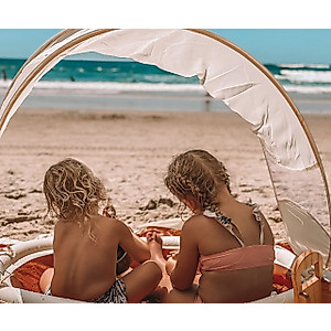 TIIPI Kids Beach Pool - Inflatable Beachside Palace for 2 with Pivoting Sun Shade Cover Canopy for Baby, Supported Sitter & Toddler- Large Bag for Filing - Swimming Pool Carrying Case - 2.5 LBS Light