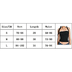 Women Lace Trim Strapless Tube Top Y2k Off Shoulder Backless Bandeau Top Knitted Aesthetic Crop Tank Top (B White,Small)