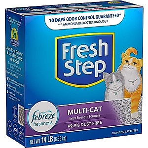 Fresh Step Clumping Cat Litter, Multi-Cat Odor Control, 14 lbs