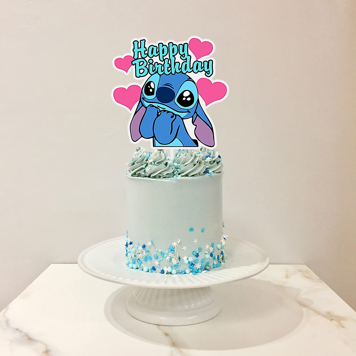 Stitch Birthday Cake Topper for Stitch Birthday Party Decorations, Lilo and Stitch Birthday Party Supplies