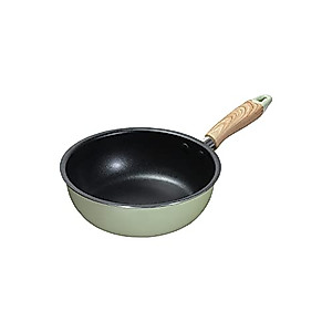 Pearl Metal HB-6664 Pot, 7.9 inches (20 cm), Induction Compatible, Compatible with All Heat Sources, Fluorine Treatment, Green, Natural Cook Pure