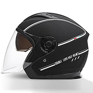 Light Vespa Open Face Helmet, Sunscreen Motorcycle Half Helmet, 3/4 Retro Scooter Cruiser Helmet, Vintage Motorbike Open-Face Helmet, DOT Approved Adult Men Women Motorcycle Helmet-C-58-62CM