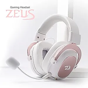 Redragon H510 Zeus White Wired Gaming Headset - 7.1 Surround Sound - Memory Foam Ear Pads - 53MM Drivers - Detachable Microphone - Multi Platforms for PC, PS4/3 & Xbox One/Series X, NS
