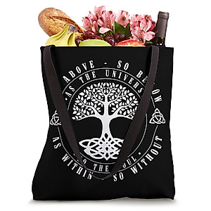 Celtic Tree Of Life Shirt As Above So Below Spiritual Yoga Tote Bag